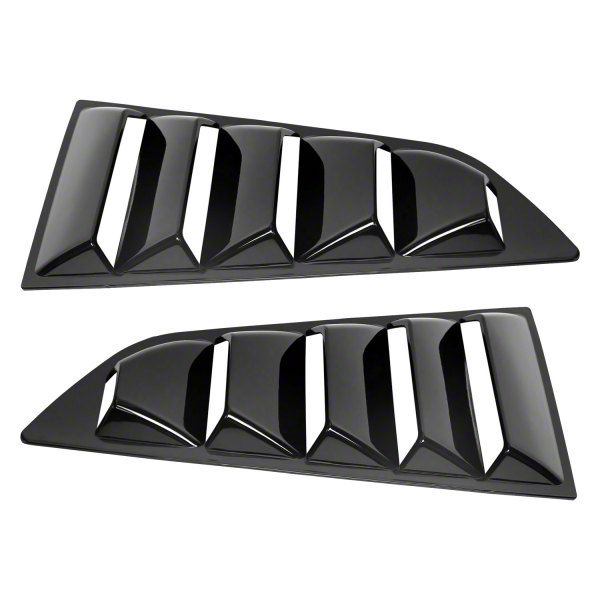 Corvette LV Style Quarter Window Louvers; Gloss Black (14-19 Corvette ...