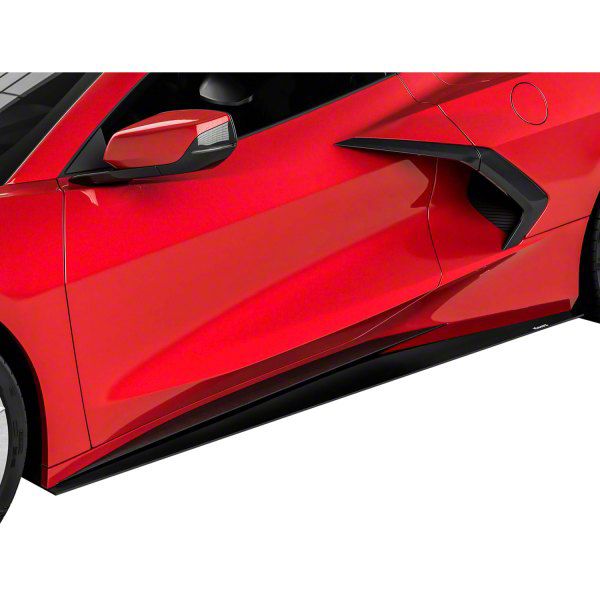 Corvette R1 Side Skirt Splitters; Textured Black (20-26 Corvette C8 ...