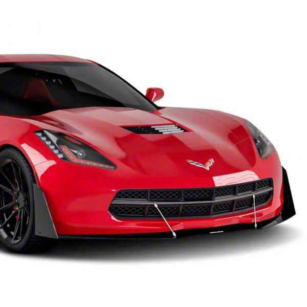 Corvette V3R Front Bumper Splitter; Textured Black (14-19 Corvette C7 ...