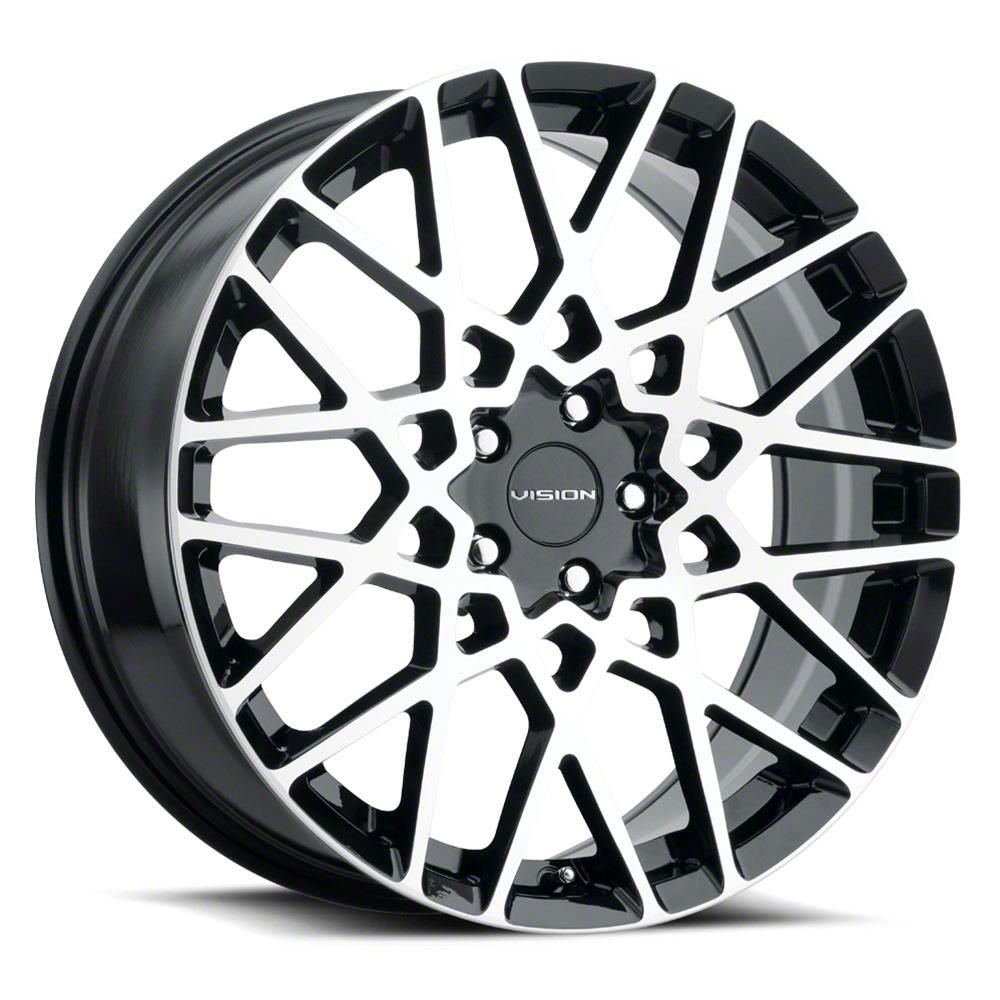 Vision Wheel Mustang Recoil Gloss Black Machined Wheel; 20x8.5 474 ...