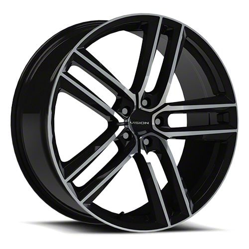 Vision Wheel Mustang Clutch Gloss Black Machined Face Wheel; 19x8.5 ...