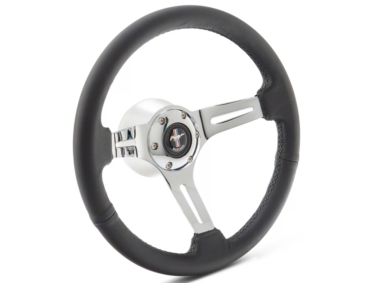 Volante Mustang S6 Sport Steering Wheel Kit with Pony Emblem; Chrome ...