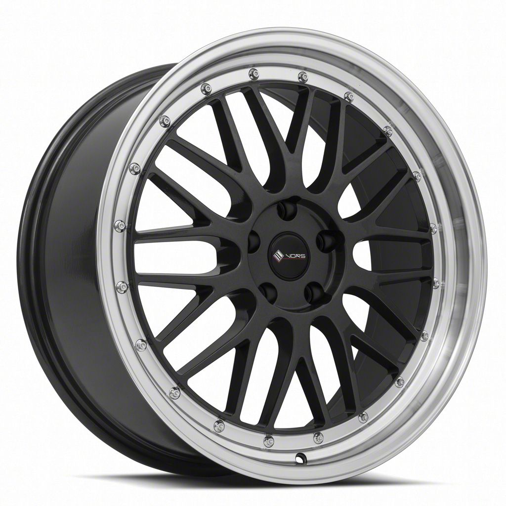 Vors Mustang VR8 Hyper Black with Machined Lip Wheel; 20x8.5; 35mm ...