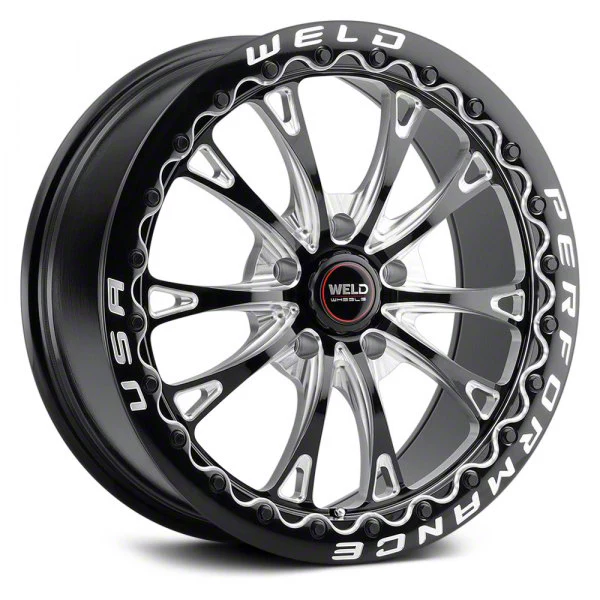WELD Performance Mustang Belmont Drag Beadlock Gloss Black Milled Wheel ...