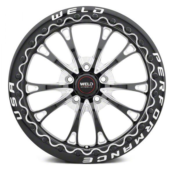 WELD Performance Mustang Belmont Drag Beadlock Gloss Black Milled Wheel ...
