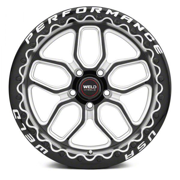 WELD Performance Mustang Laguna Beadlock Gloss Black Milled Wheel; Rear ...