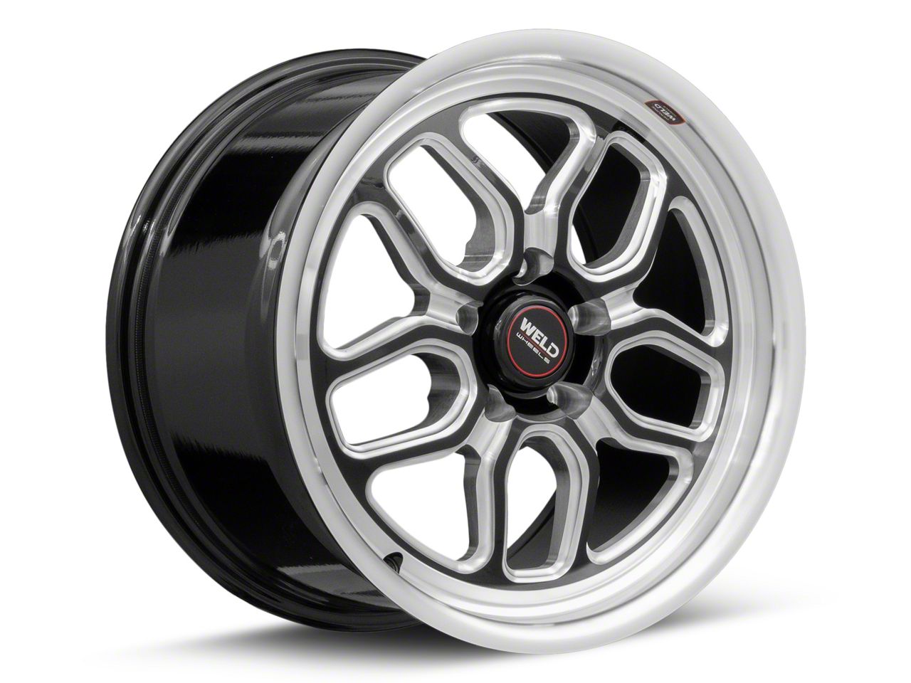 WELD Performance Mustang Laguna Drag Gloss Black Milled Wheel; Rear ...