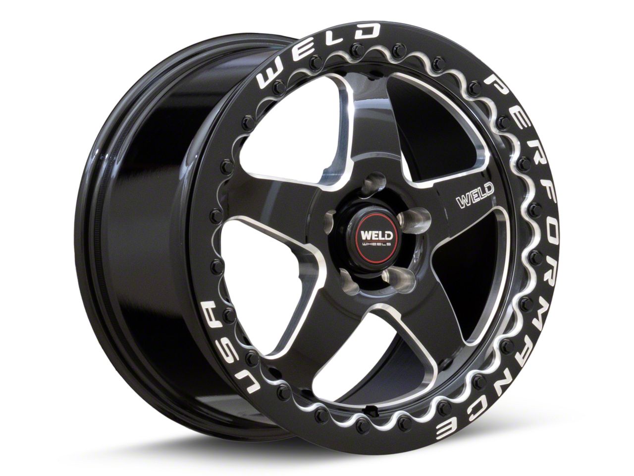 WELD Performance Mustang Ventura Beadlock Gloss Black Milled Wheel ...
