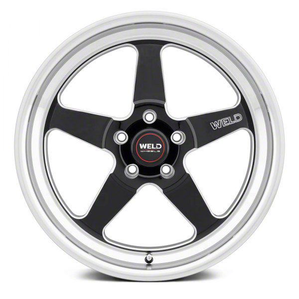 WELD Performance Mustang Ventura Drag Gloss Black Milled Wheel; Rear ...