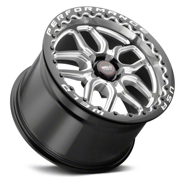 WELD Performance Mustang Laguna Beadlock Gloss Black Milled Wheel; Rear ...