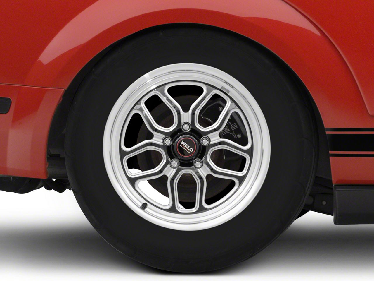 WELD Performance Mustang Laguna Drag Gloss Black Milled Wheel; Rear ...