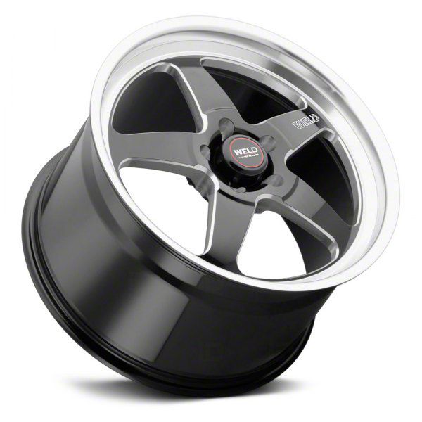 WELD Performance Mustang Laguna Drag Gloss Black Milled Wheel; Front ...