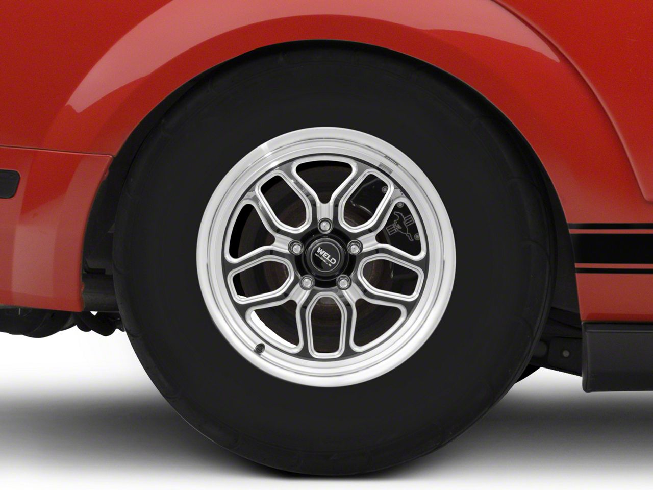 WELD Performance Mustang Laguna Drag Gloss Black Milled Wheel; Rear ...