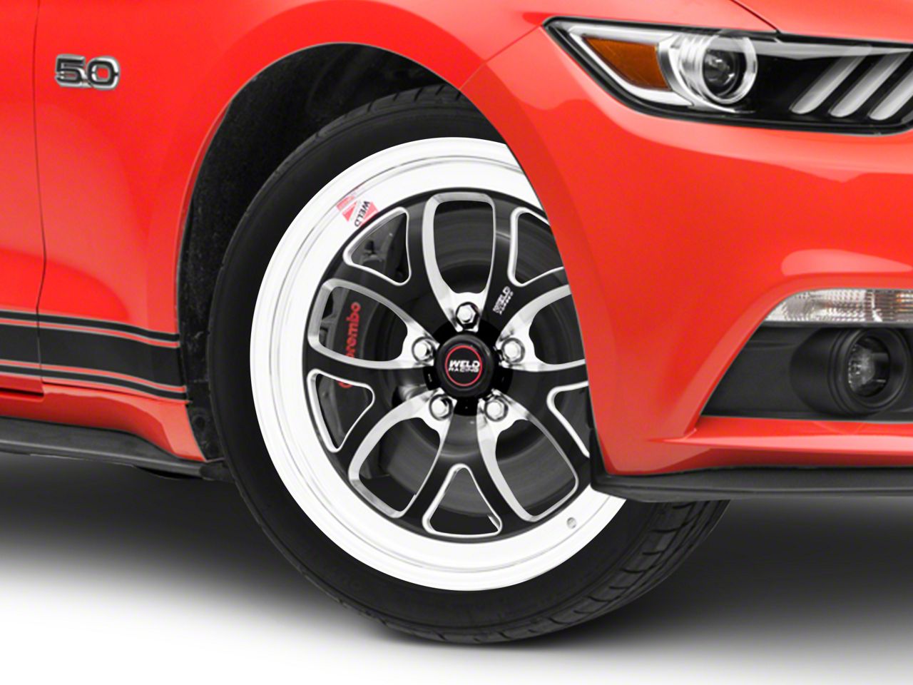 Weld Racing Mustang RTS S76 Black Anodized Wheel; Front Only; 18x5 ...