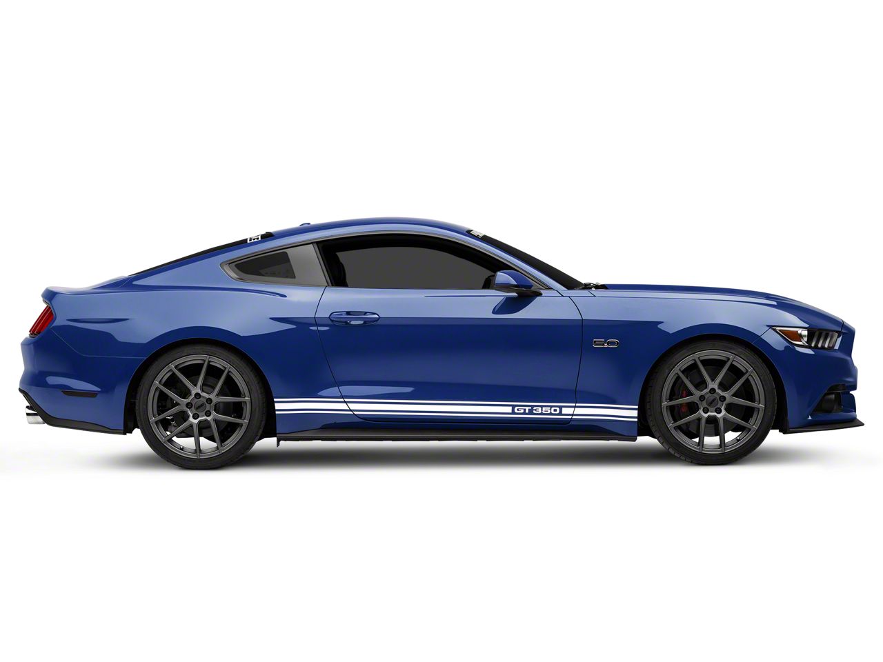 SEC10 Mustang Rocker Stripes with GT350 Logo; White 26211G15 (15-23 ...