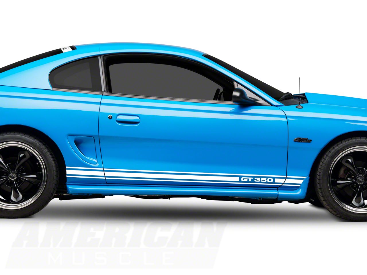 SEC10 Mustang Rocker Stripes with GT350 Logo; White 26211G94 (94-04 ...