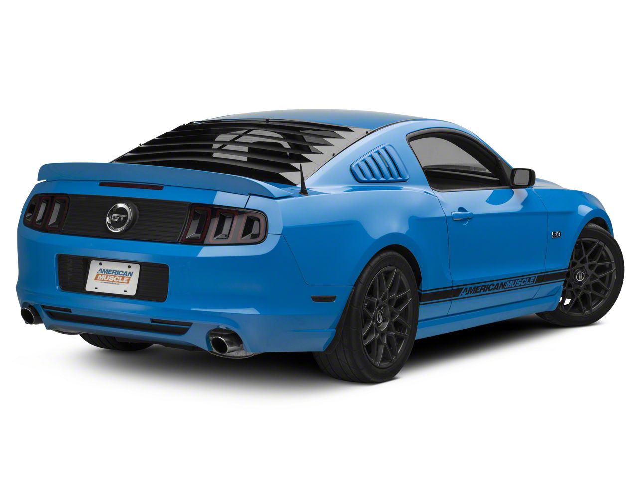 Mustang Rear Window Louvers; Smooth Aluminum (10-14 Mustang Coupe ...