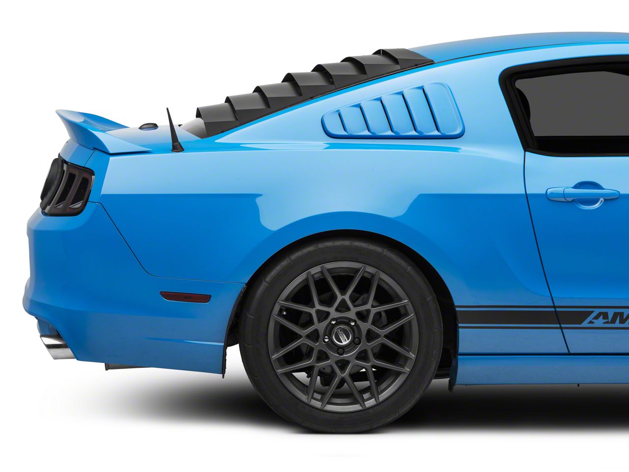 Mustang Rear Window Louvers; Smooth Aluminum (10-14 Mustang Coupe ...