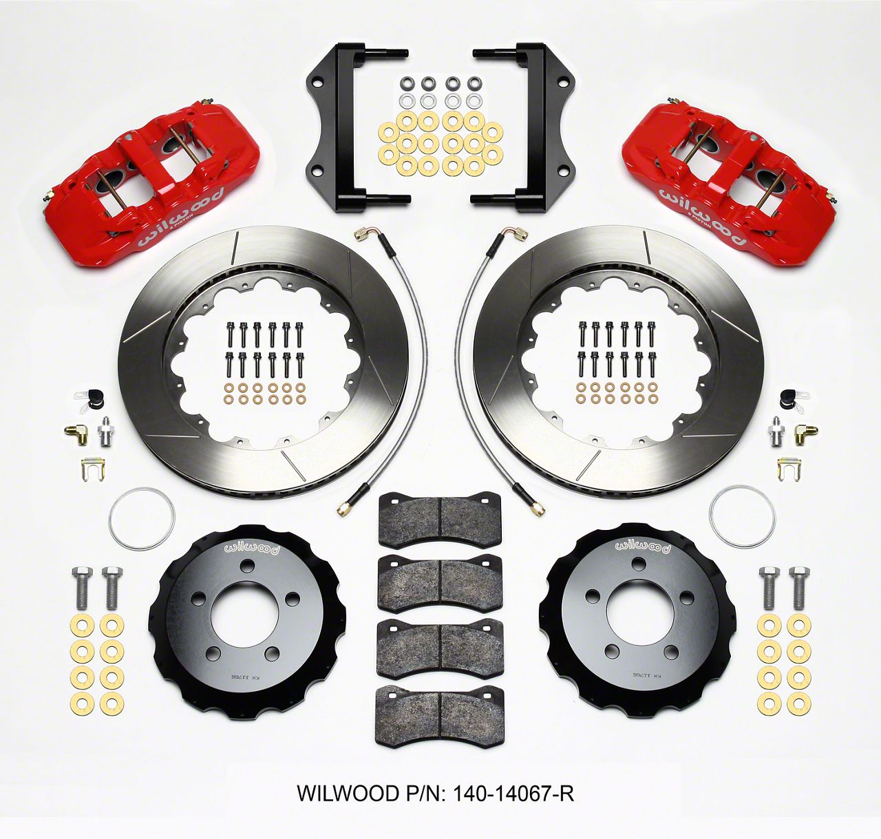 Wilwood Challenger AERO6 Front Big Brake Kit with Slotted Rotors; Red ...