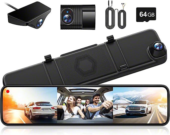 WOLFBOX Camaro 3-Channel Mirror Dash Cam with GPS G890 (Universal; Some ...