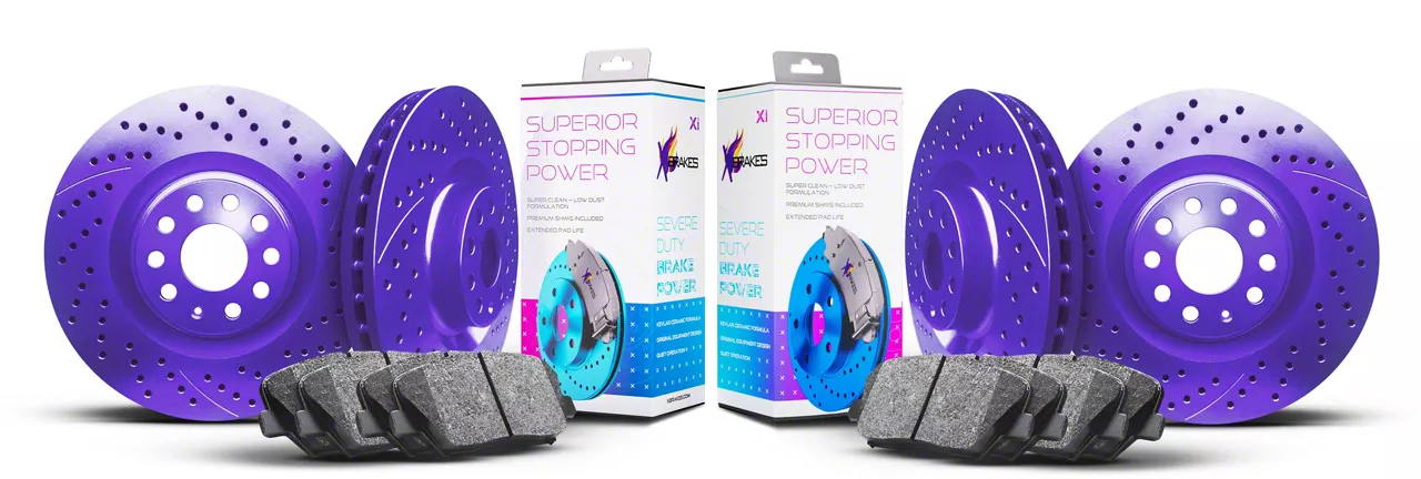 Xbrakes Camaro Xi Series Brake Rotor and Pad Kit; Front and Rear ...