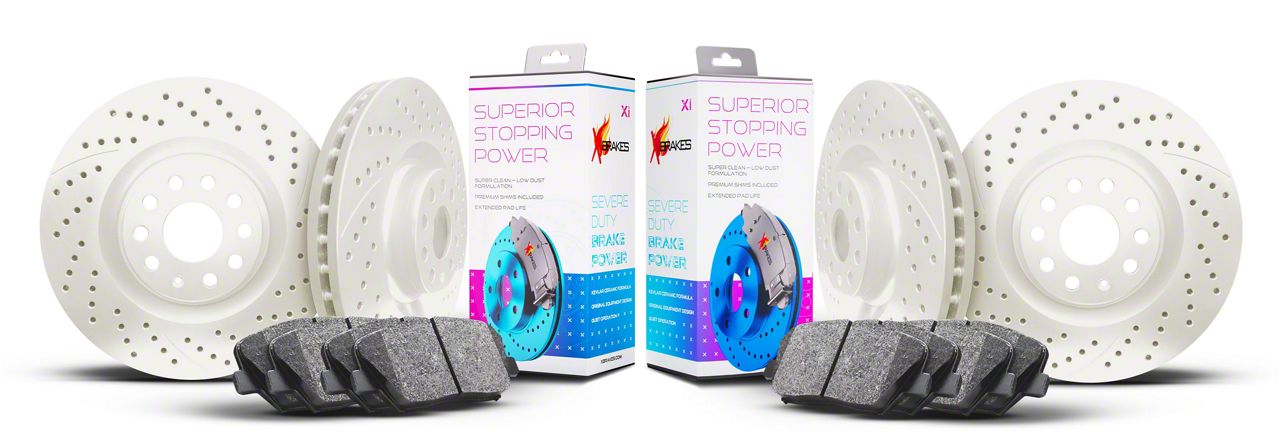 Xbrakes Charger Xi Series Brake Rotor and Pad Kit; Front and Rear ...