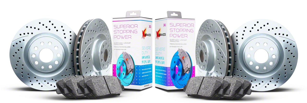 Xbrakes Corvette Xi Series Brake Rotor and Pad Kit; Front and Rear ...