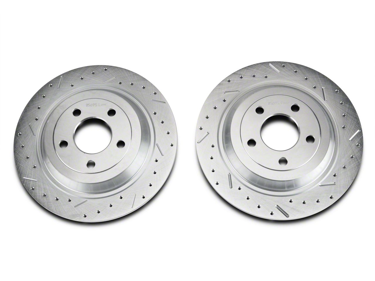 Xtreme Stop Mustang Precision Cross-Drilled and Slotted Rotors; Rear ...