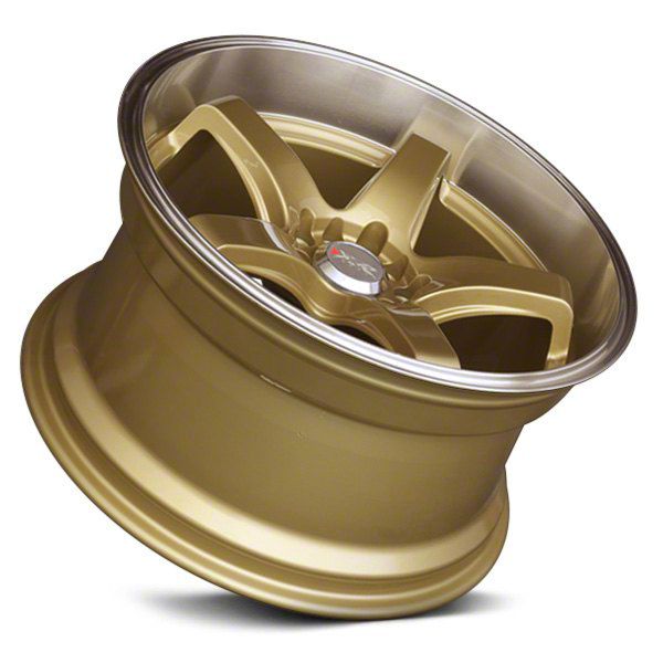 XXR Mustang 555 Hyper Gold with Machined Lip Wheel; 17x8; 35mm Offset ...