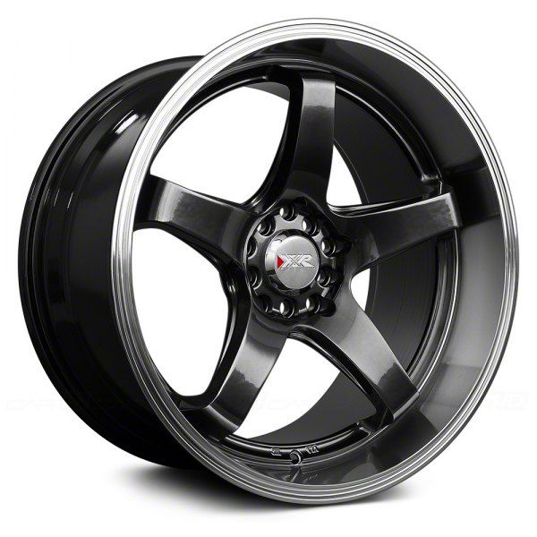 XXR Mustang 555 Chromium Black with Machined Lip Wheel; 17x8; 35mm ...