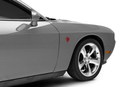 American Brothers Design Challenger Hellcat Cutout Badge; Red ABD-3228PR3