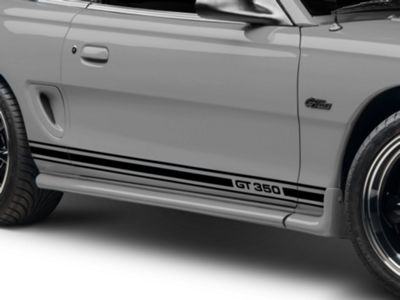 SEC10 Mustang Rocker Stripes with GT350 Logo; Black 26210G94 (94-04 ...