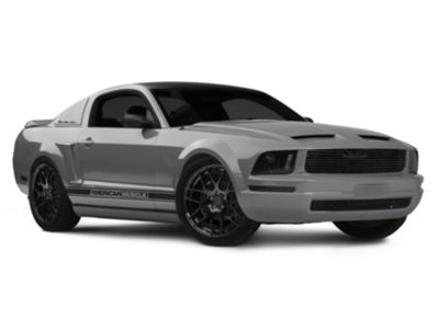 Mustang Staggered AMR Black Wheel and Mickey Thompson Street Comp Tire ...