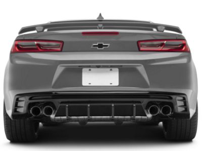 Camaro 3-Piece Rear Diffuser; Gloss Black (16-24 Camaro, Excluding ZL1 ...