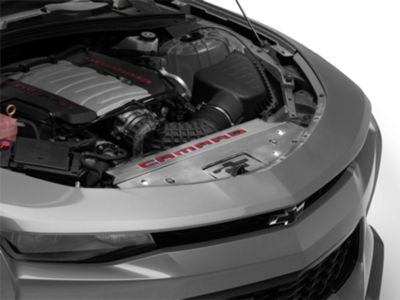 Camaro Illuminated Front Header Plate with Camaro Logo; Polished (16-24 ...