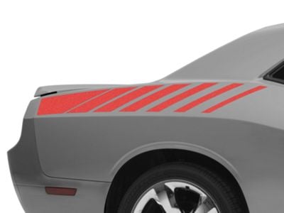 SEC10 Challenger Dashed Quarter Panel Graphics; Red CH4300 (08-23 ...
