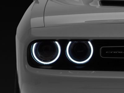 Challenger OEM Style Headlight with LED DRL; Passenger Side; Black ...