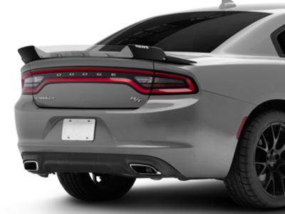 Charger SRT Style Rear Spoiler with Wicker Bill; Matte Black (11-23 ...