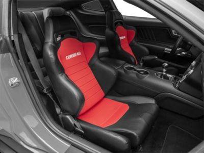 Corbeau Mustang LG1 Racing Seats; Red Cloth; Pair 25507PR (Universal ...