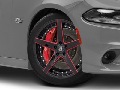 Marquee Wheels Charger M3226 Gloss Black with Red Milled Accents Wheel ...