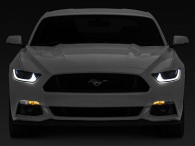 MP Concepts Mustang Monster LED Headlights; Black Housing; Clear Lens ...