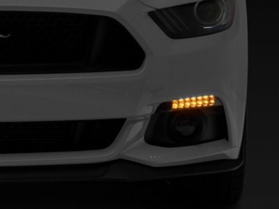 Mustang LED Sequential Switchback Turn Signals; Gloss Black (15-17 ...