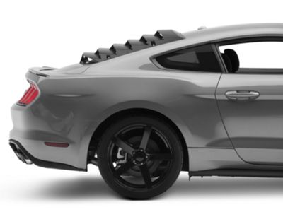 Mustang Performance Style Rear Window Louvers; Primer Black (15-23 ...