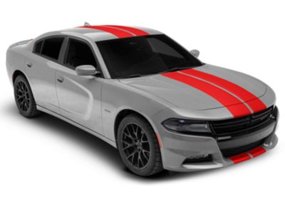 SEC10 Charger Full Length Stripes; Red; 10-Inch CR21510 (06-23 Charger ...