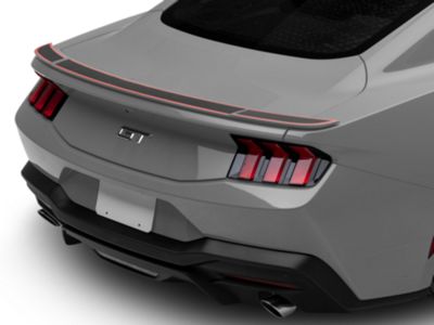 SEC10 Mustang Factory Blade Rear Spoiler Accent Decal; Carbon Black Red ...