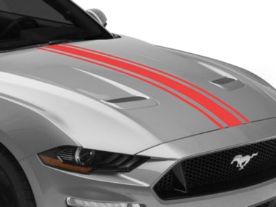 SEC10 Mustang Universal Hood Stripes; Red 430326 (Universal; Some ...