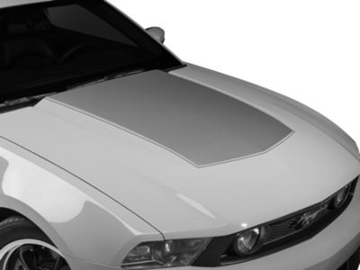 SEC10 Mustang Single Hood Stripe; Silver 388757 (10-12 Mustang GT, V6 ...