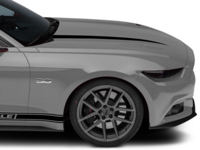 SEC10 Mustang Hood Accent Decal; Gloss Black 432179 (15-17 Mustang GT ...